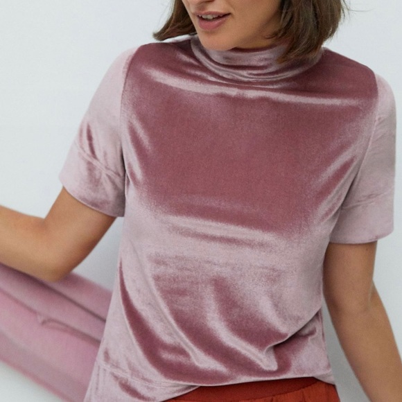 Anthropologie | Tops | Anthropologie Krista Velvet Mock Neck Top | Poshmark